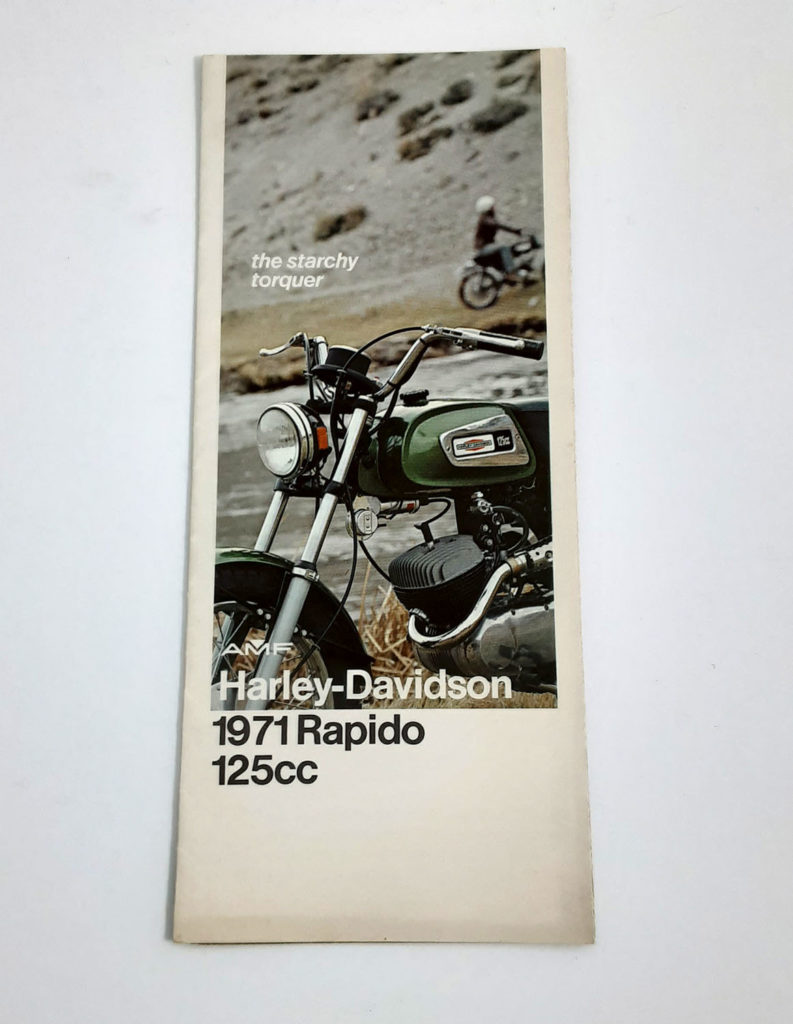 Vintage 1971 Harley-Davidson RAPIDO 125cc New Model Pamphlet – The ...
