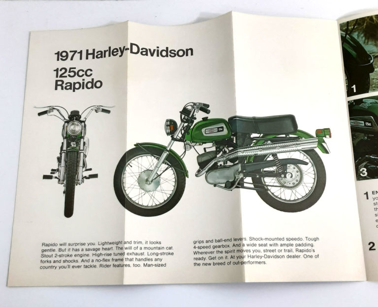Vintage 1971 Harley-Davidson RAPIDO 125cc New Model Pamphlet – The ...