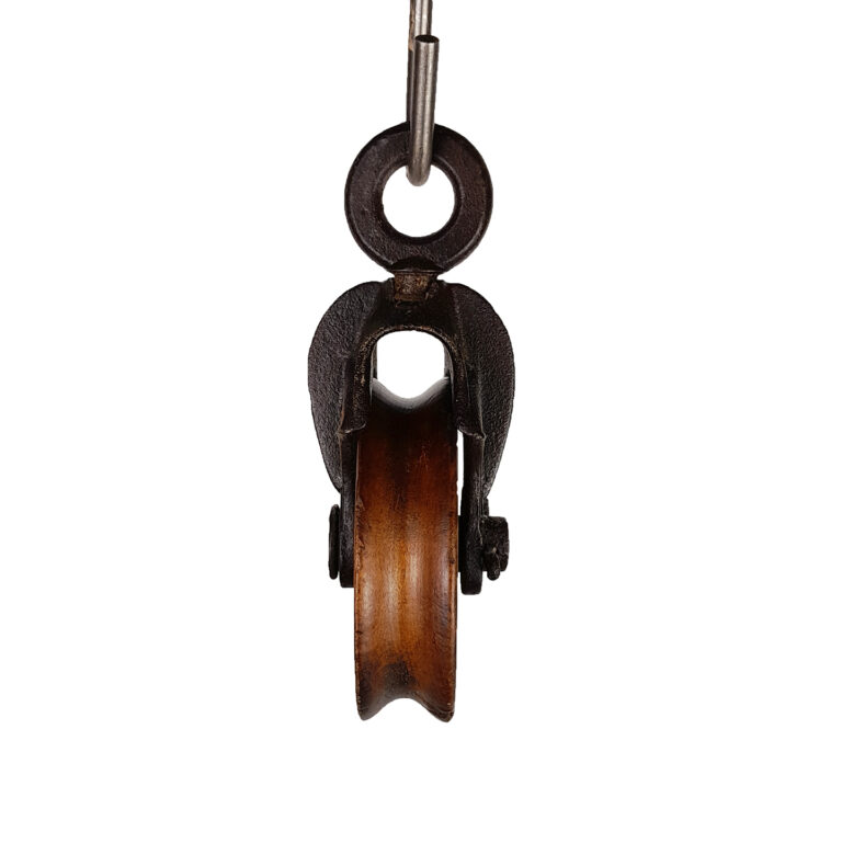 Antique Cast Iron Barn Pulley – Wood Wheel (086) – The Flying Dutchgirl