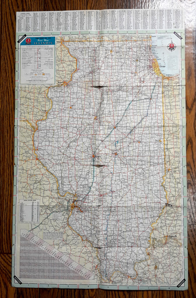 Vintage 1957 ‘ Marathon Gasoline ‘ Illinois and Central USARoad Map ...