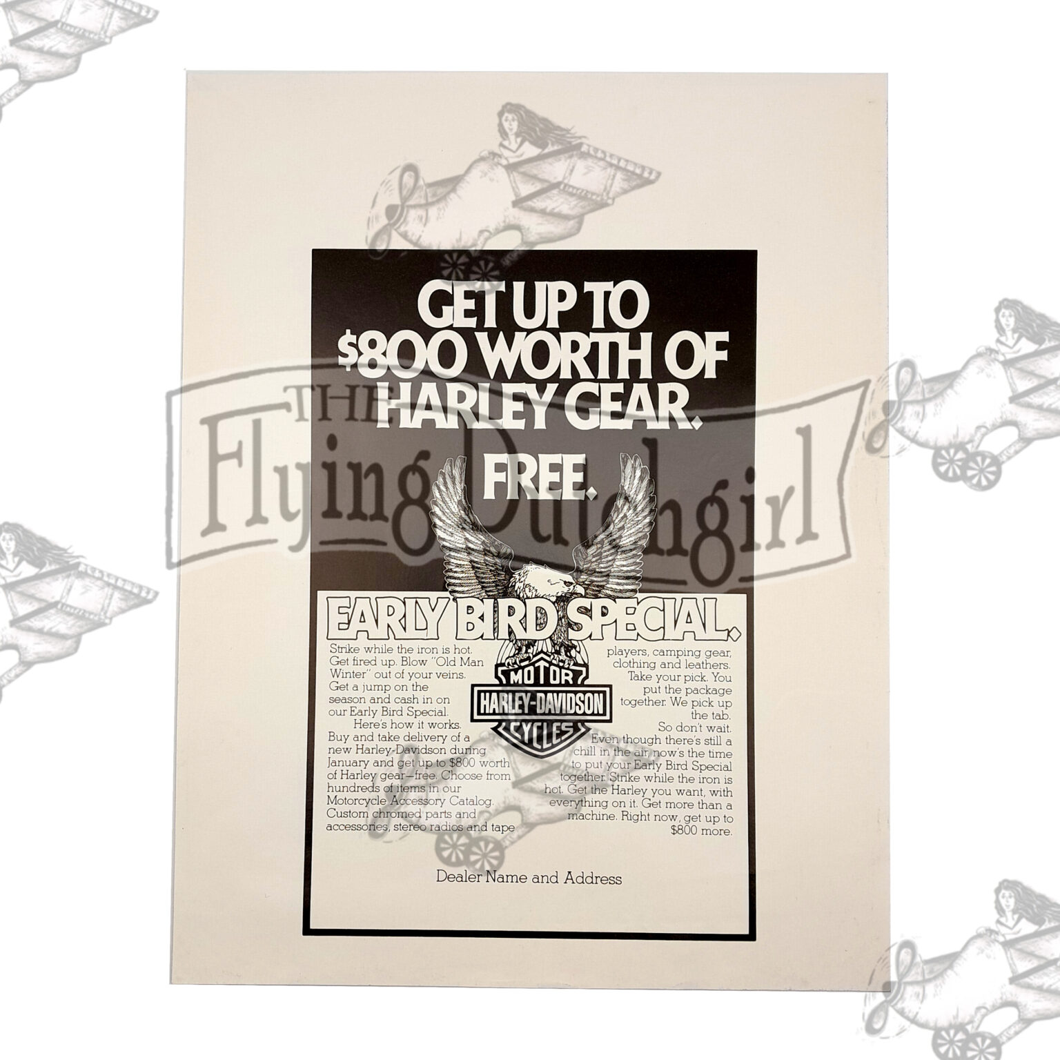 Original 1980’s Harley-Davidson “EARLY BIRD SPECIAL” Counter Flyer ...